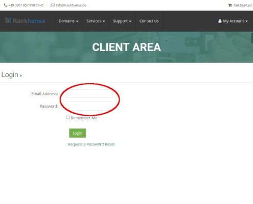 Start - Client Login - Rackhansa